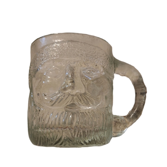 Luminarc | Dining | Vtg Luminarc 3d Santa Face Clear Mug | Poshmark
